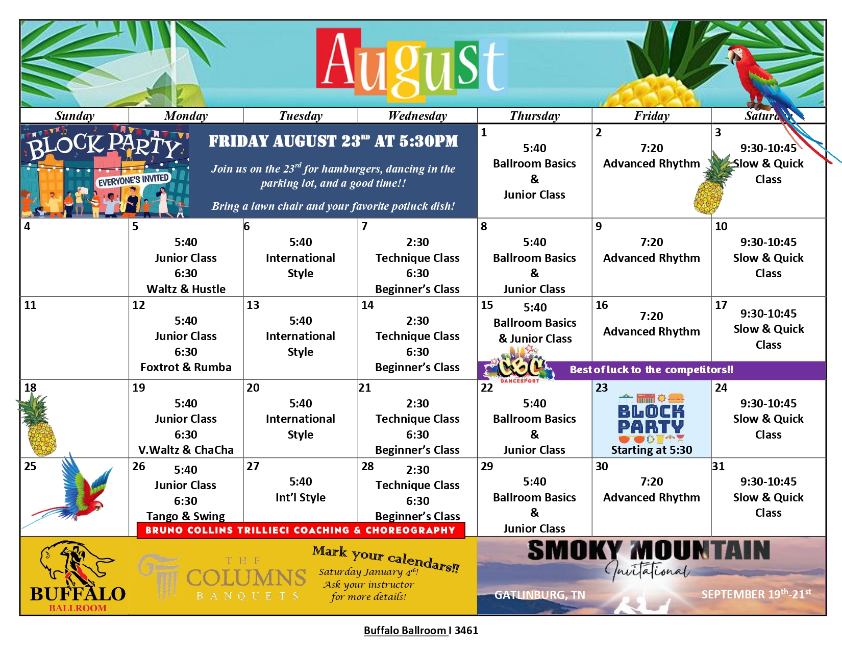 Calendar | Buffalo Ballroom